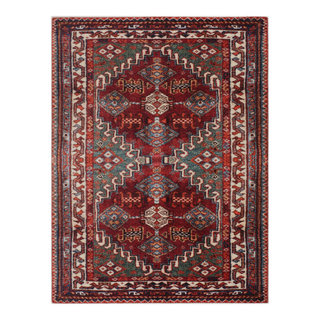 RugSmith Red Machine Tufted Vera Area Rug, 7'6" X 9'6" - Southwestern ...