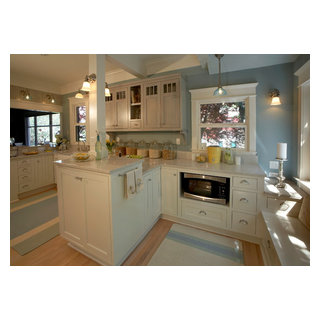 Ballard White Cottage Beach Kitchen - Home Birth Year 1911 - Beach ...