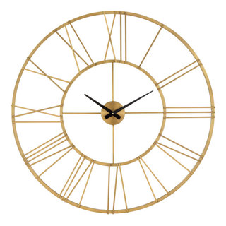 Uttermost Keyann Brass Wall Clock - Contemporary - Wall Clocks - by ...