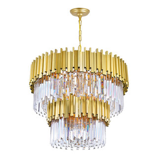 Deco Down Mini Chandelier, 32 inches - Contemporary - Chandeliers - by ...