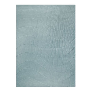 Hand Tufted Aqua Wool Area Rug, 5'6"x7'10" - Contemporary - Area Rugs ...