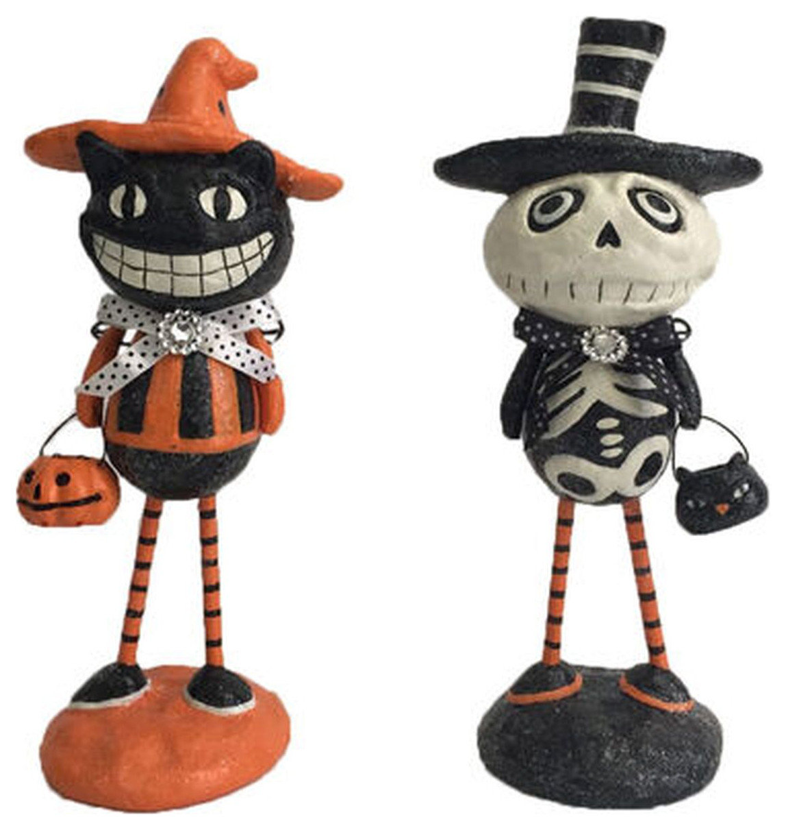 December Diamonds Halloween Carnival Set Of 2 Assortment Cat/Ghost ...