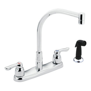 Moen M-BITION Double Handle Kitchen Faucet, 10"x9"x13", 10"x9"x13 ...