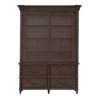 Revival Row Sliding Door Display Cabinet With Storage Drawers ...