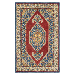 Safavieh Antiquity At505M Rug, Blue/Red, 4'0"x6'0" - Mediterranean ...