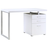 Brennan 3-drawer Office Desk White - Contemporary - Desks And Hutches ...