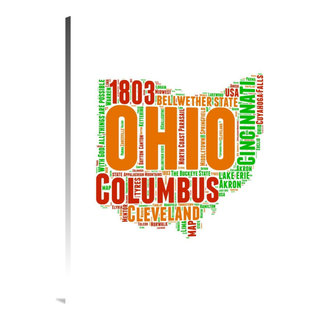 "Ohio Word Cloud Map" Fine Art Print, 36" x 48" - Modern - Prints And ...