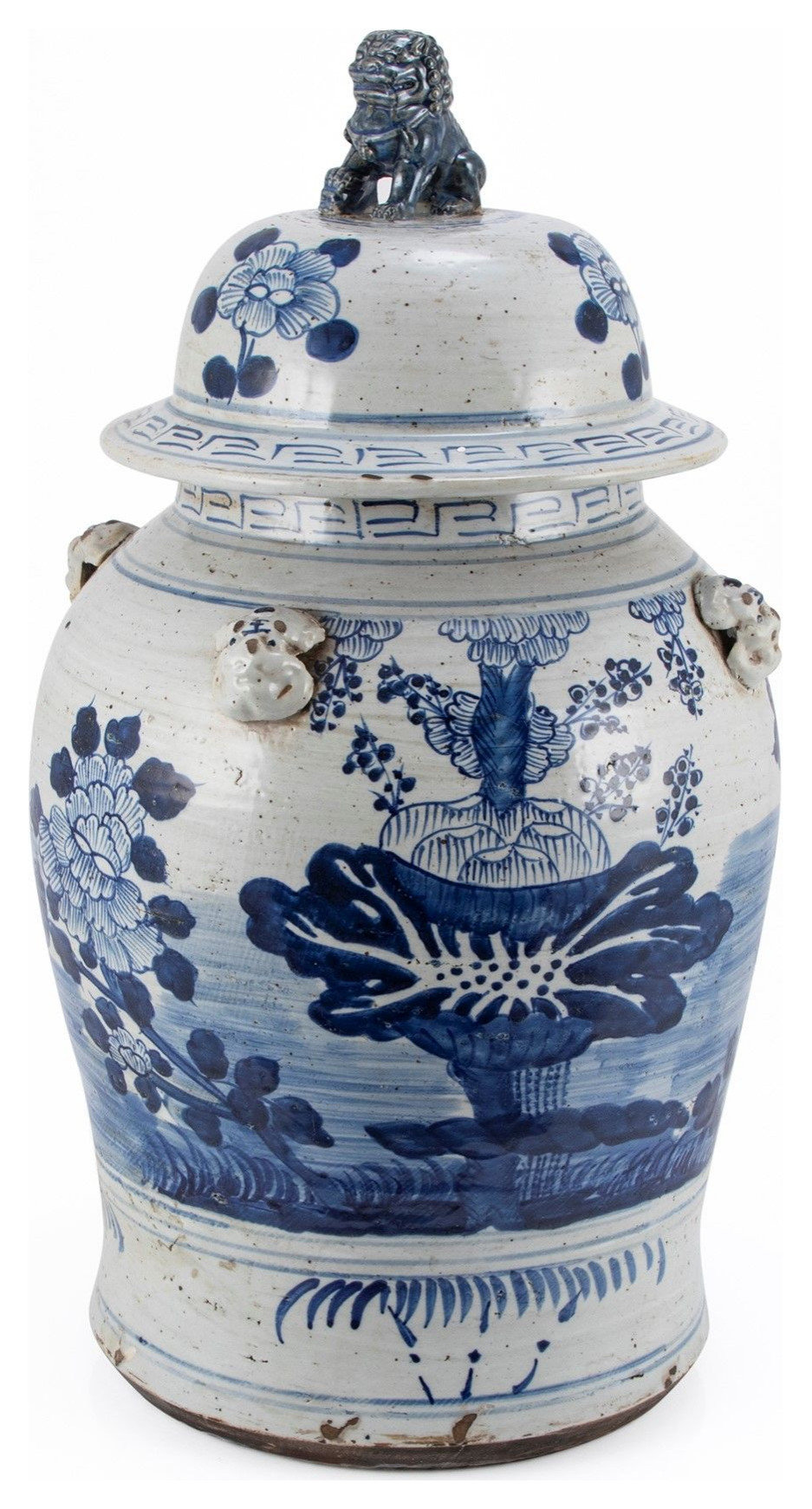 Vintage Temple Jar Four Season Plants, Large - Asian - Decorative Jars ...