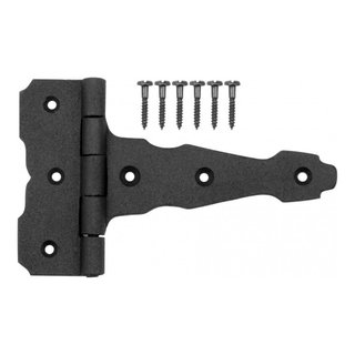 Black Cast Iron Modern T Strap Hinge 6" L Door and Gate with Screws ...