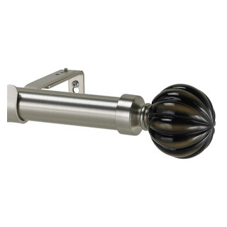 Ceramic Ball Non-Telescoping Curtain Rod, 120'' - Transitional ...