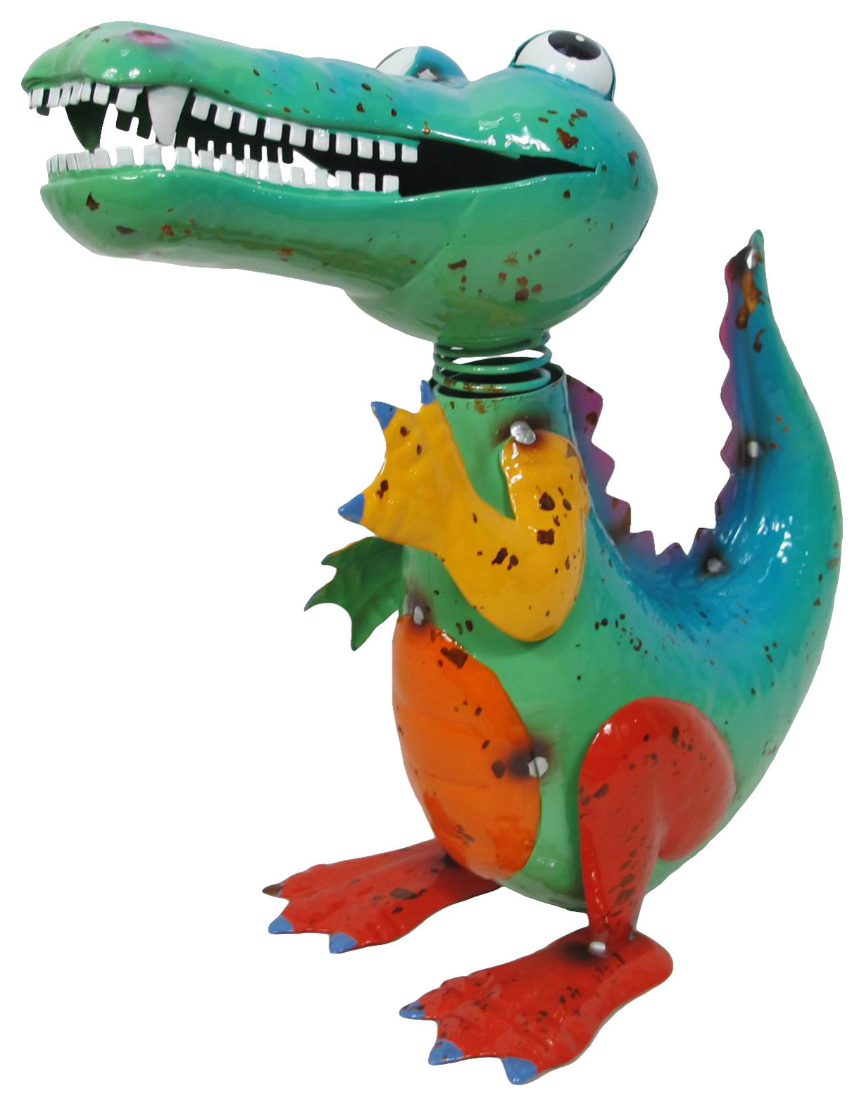 Green Metal Alligator Garden Decor Statue Indoor Home Decoration ...