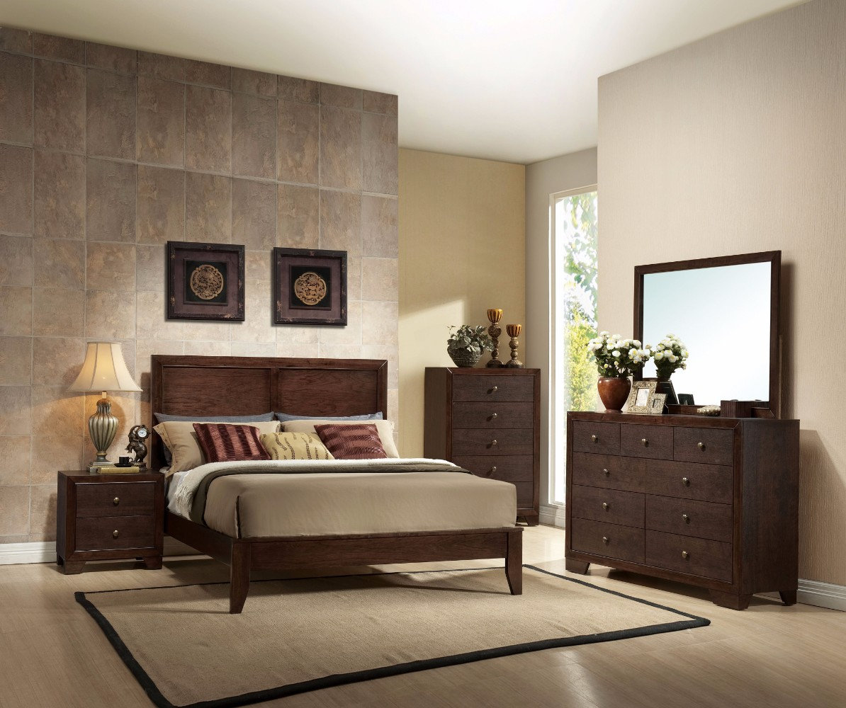 Madison Queen Bed, Espresso - Transitional - Platform Beds - by Benzara ...