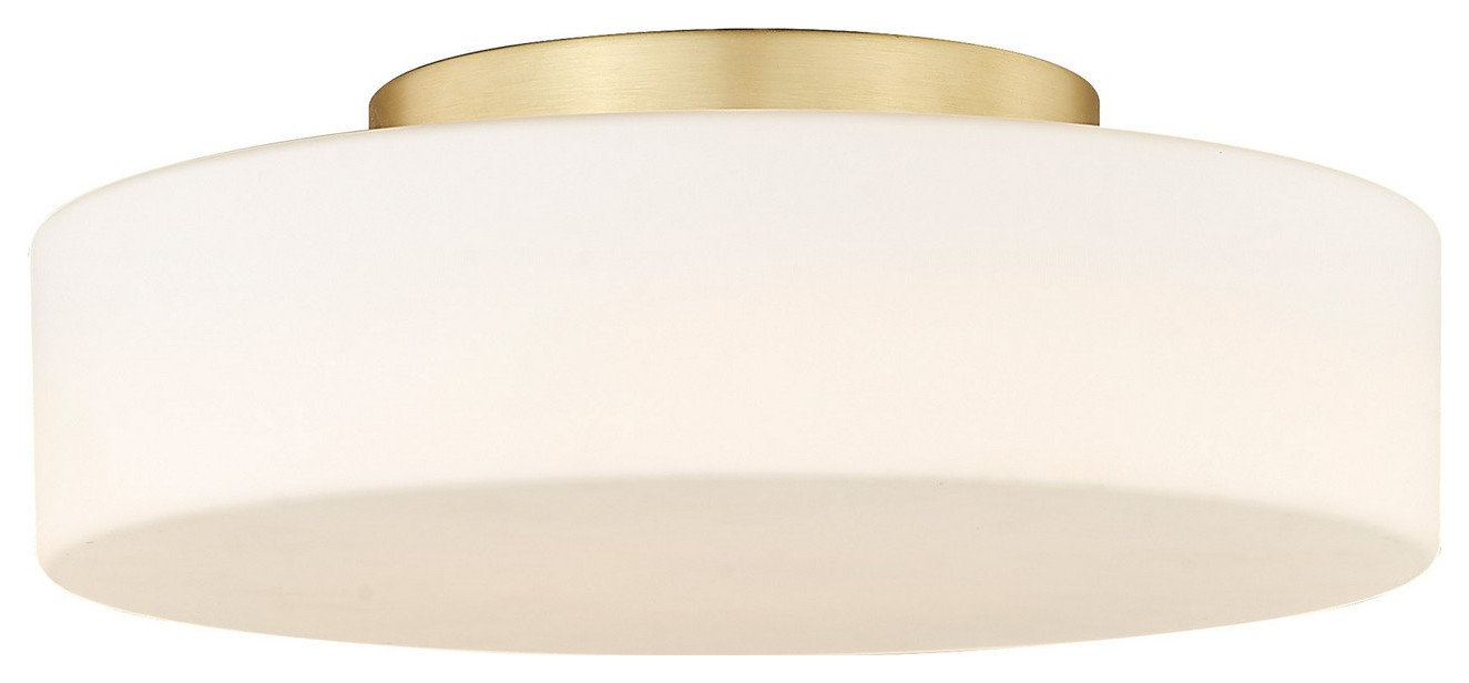 Toli Flush Mount, Brushed Champagne Bronze with Opal Glass ...