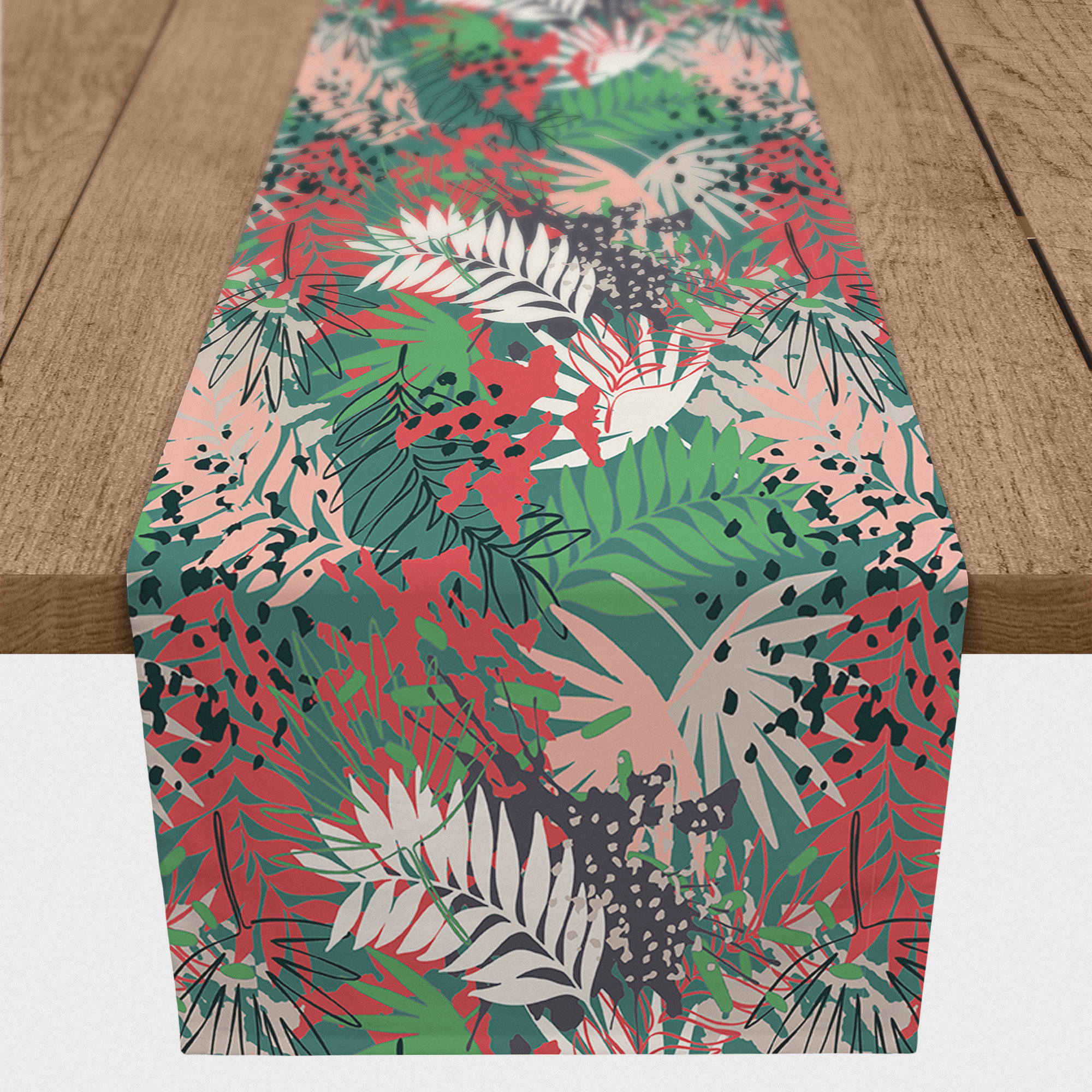 Jungle Pattern 16x72 Cotton Twill Runner, 16x72 - Tropical - Table ...