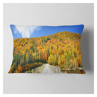 Stowe Countryside View Panorama Landscape Throw Pillow, 12"x20 ...