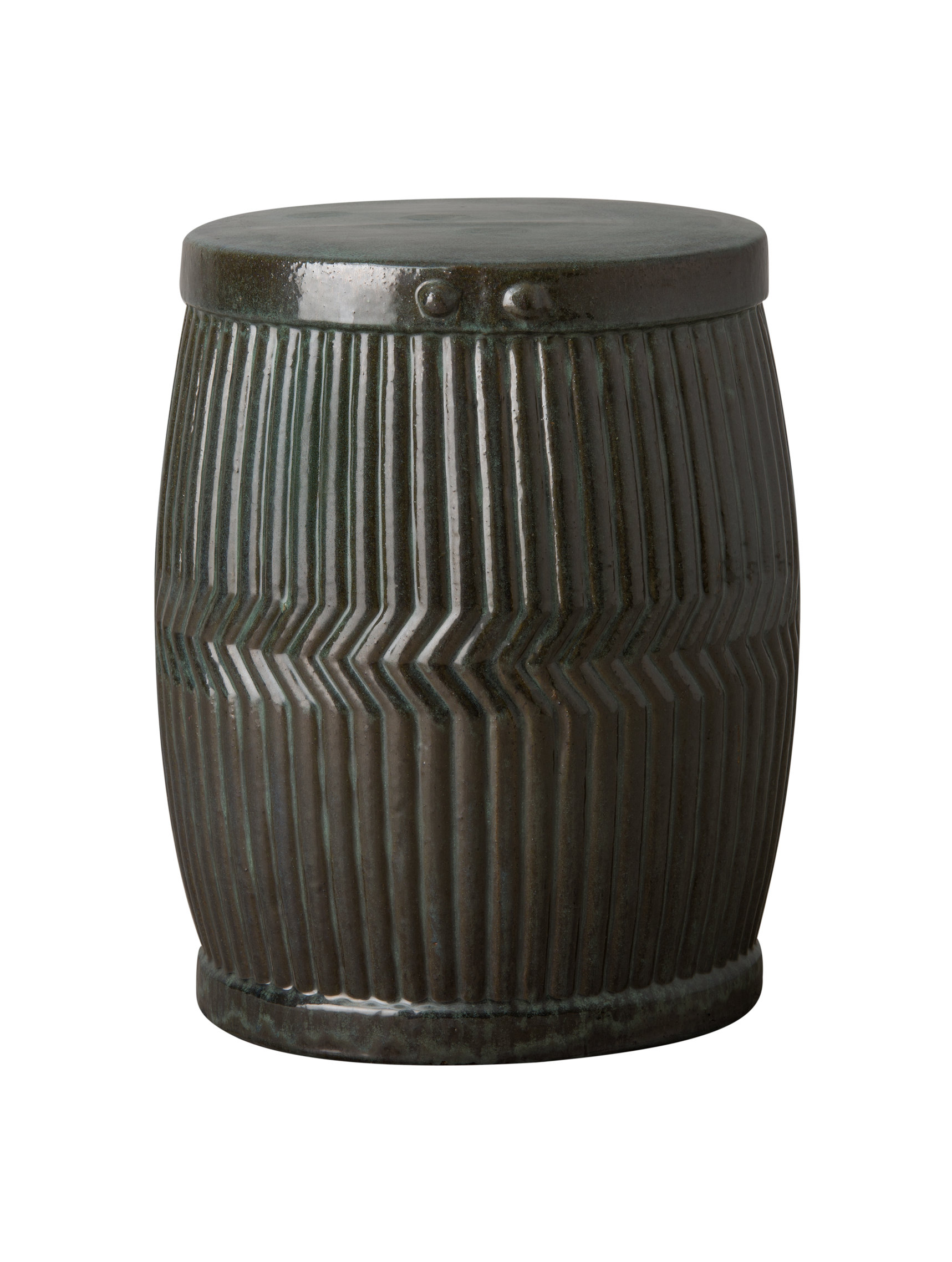 Dolly Tub Green Kelp Round Ceramic 22" Garden Stool - Contemporary ...