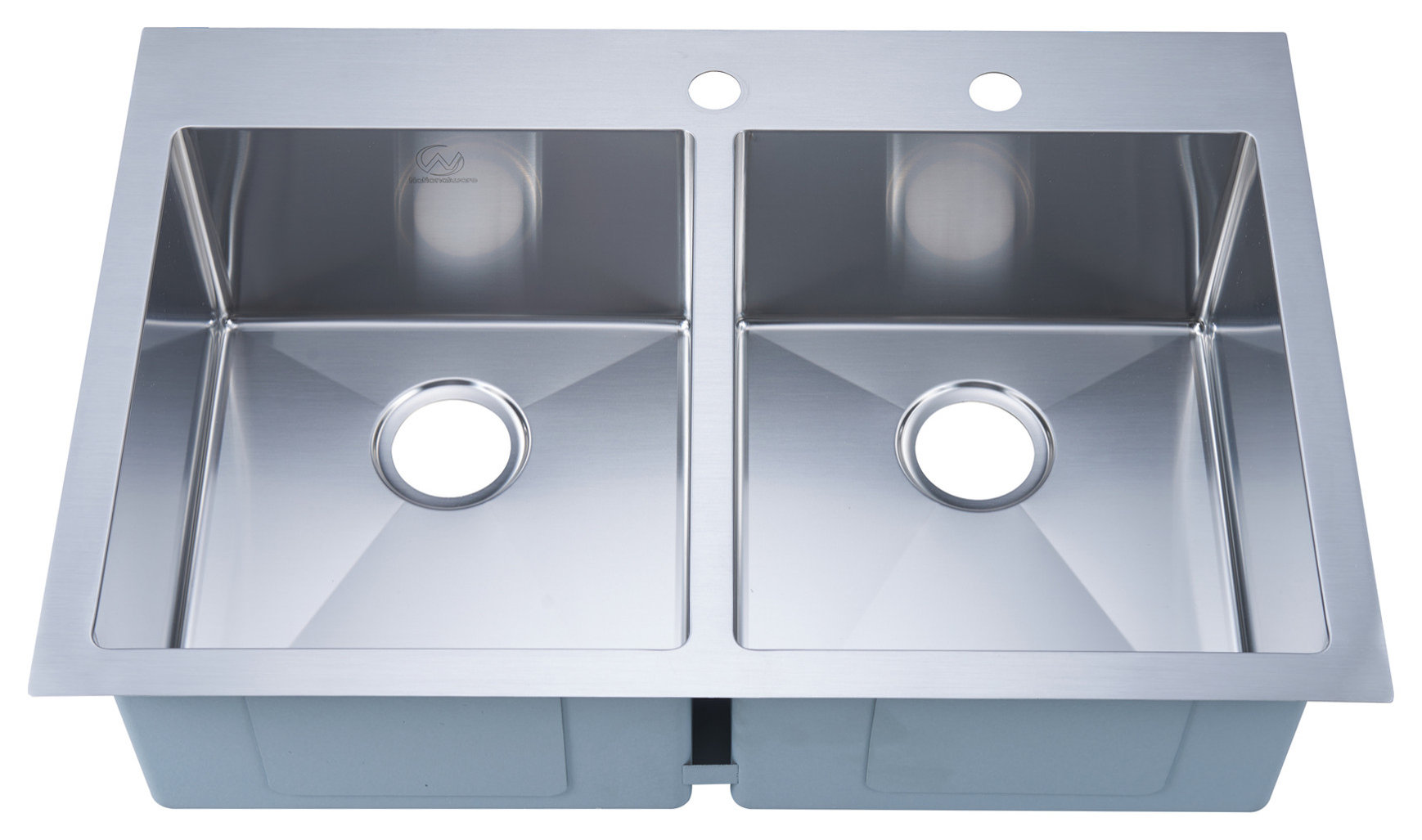 Stufurhome Overmount Stainless Steel 33 In. 2-Hole Double Bowl Kitchen ...