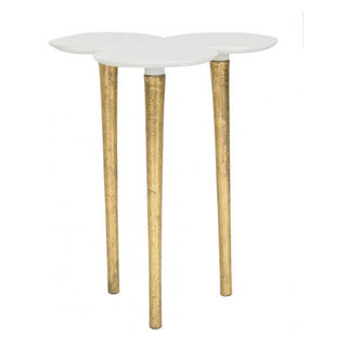 James Accent Table, White/Gold - Midcentury - Side Tables And End ...