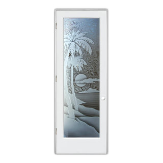 Interior Doors - Palm Sunset Frosted Glass Design - 28" x 80 ...