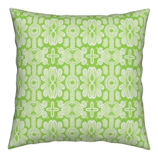 Marker Green Monochrome Monochromatic Green Throw Pillow - Contemporary ...