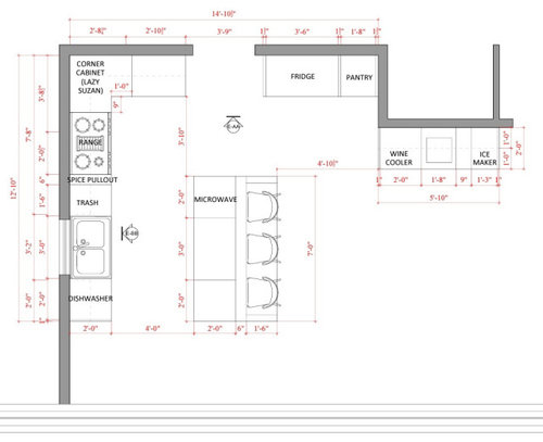 Another attempt at kitchen layout...