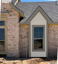 Exterior trim paint color to go with pink brick! | Houzz Forum