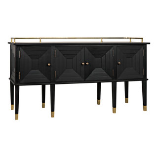 Conveni Sideboard with Brass Detail, Charcoal - Transitional - Buffets ...