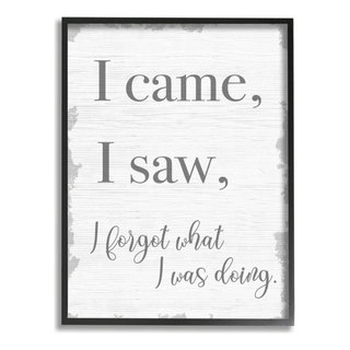 I Came, I Saw, I Forgot Quote with Distressed Charm, 16 x 20 ...
