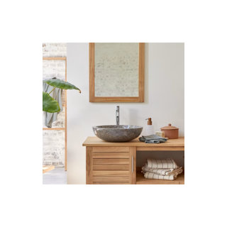 Gray Marble Bathroom Sink, Tikamoon Calypso - Contemporary - Bathroom ...