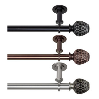 Telmo Celing 1" Curtain Rod/Room Divider, 160-240" - Transitional ...