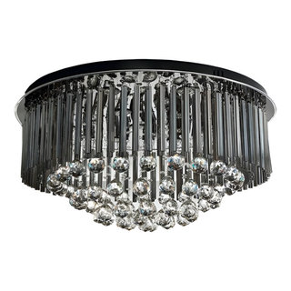 Black Modern Round Crystal Ceiling Chandelier - Lighting - by Miron ...