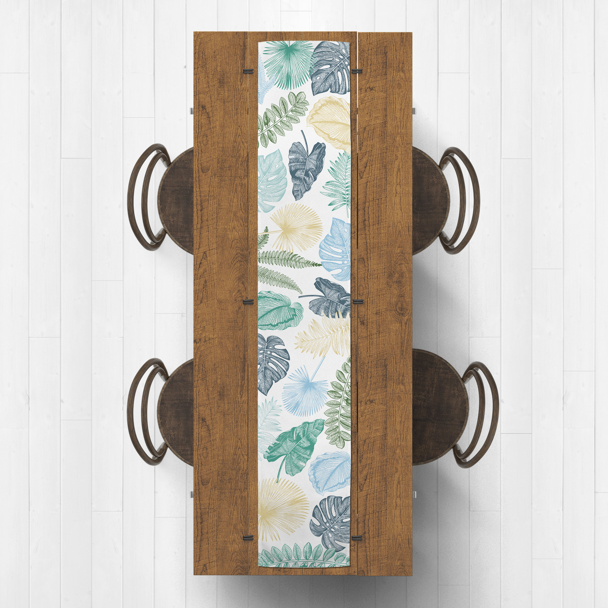 Colorful Printed Palms 16x90 Cotton Twill Runner, 16x90 - Tropical ...