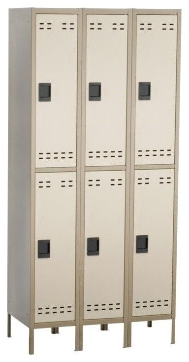 Scranton & Co Double Tier Locker 3 Column in Tan - Contemporary ...