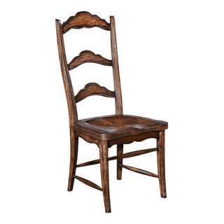 Side Chair Dining Colonial, Solid Wood Pecan Saddle Seat, Shaped ...