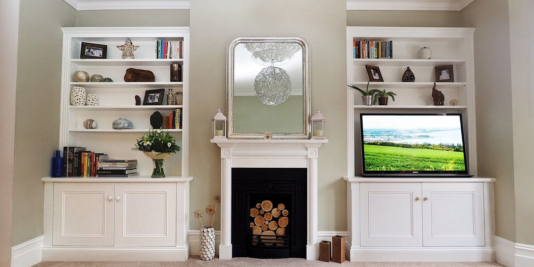 Built in cupboards living room alcove store