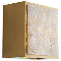 Watercrest Wall Sconce, 2-Light, Snow Marble, Antique Brass, 7"H (49333 ...