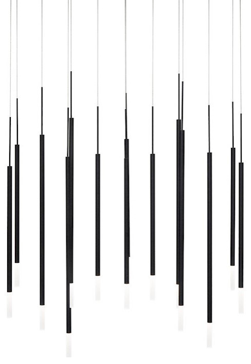 dweLED Viggo 5-Light 32" Linear Multi Pendant 27-30-35-40K, Black, PD-69405L2-BK - Modern ...