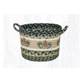 Earth Rugs UBP-116 Pinecone Printed Utility Basket 9" x 7", 9 inches x7 ...