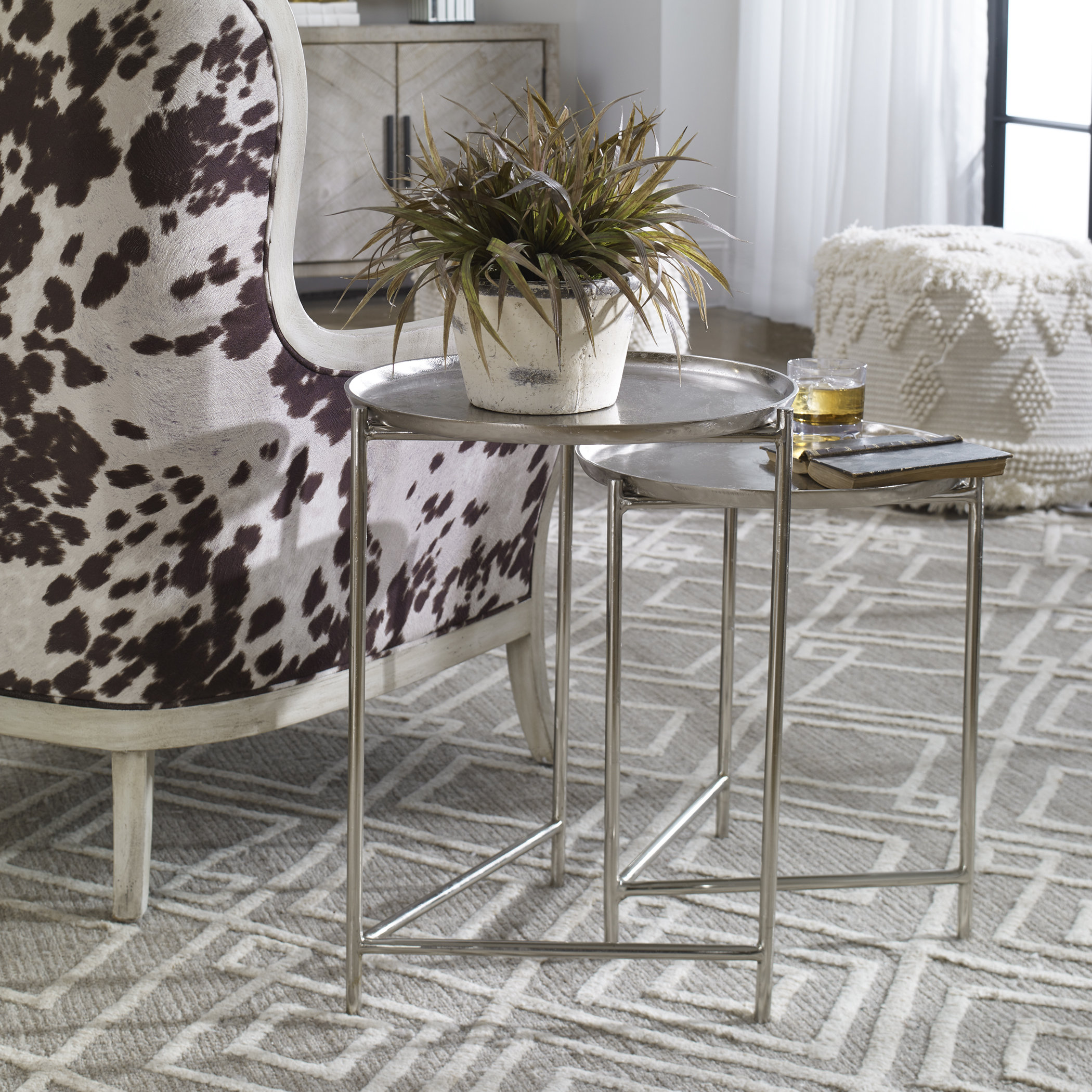 Uttermost 25150 Burnett Nickel Nesting Tables, S/2 - Contemporary ...