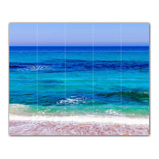 Beach Ceramic Tile Wall Mural HZ500067, 60" Wide x 48" High - Beach ...