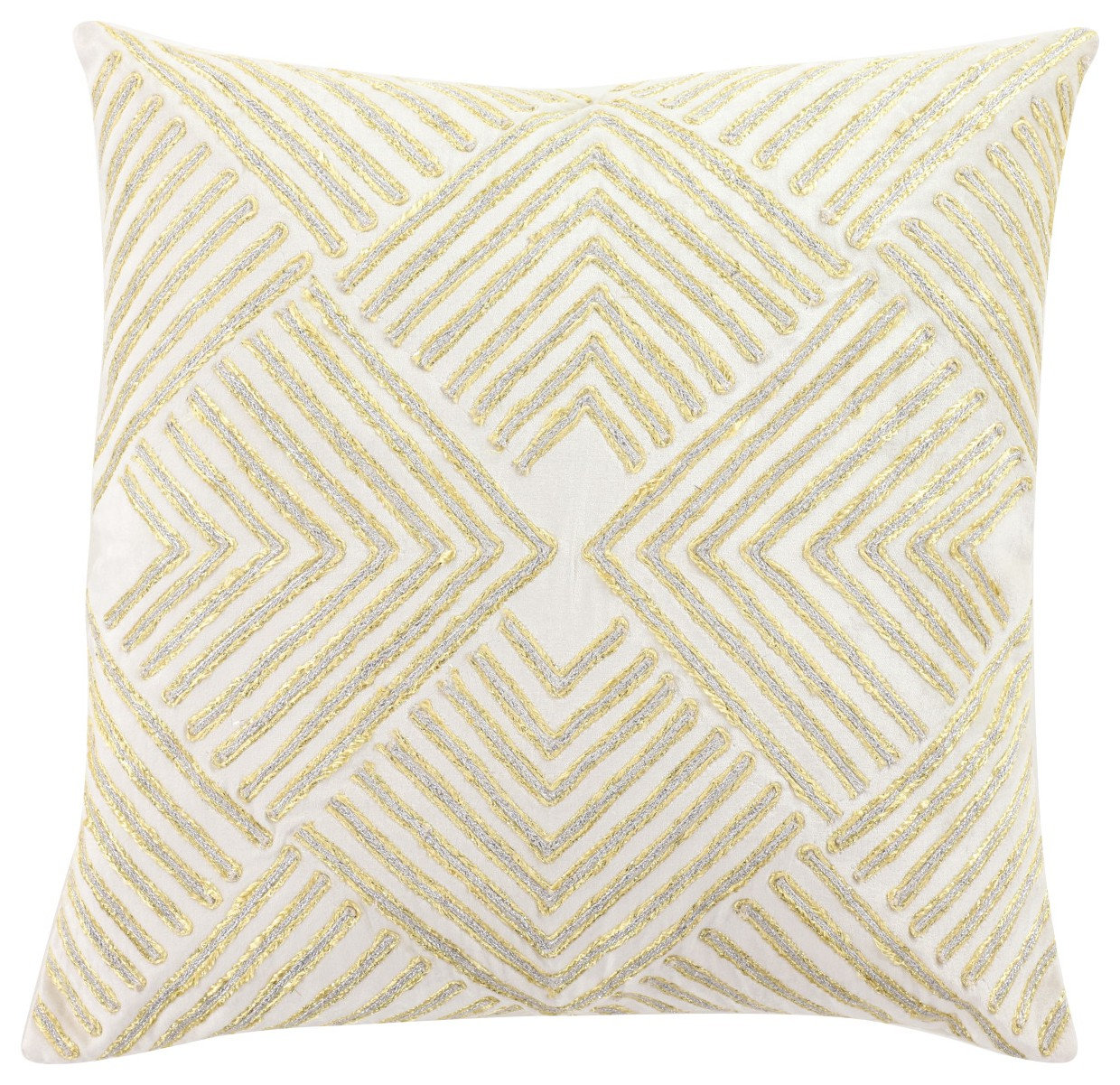 Boho Chic Cream-Colored Velvet Throw Pillow, 20 x 20 - Contemporary ...