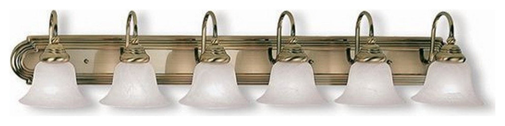 6 Light Bathroom Light in Traditional Style - 48 Inches wide by 8.5 ...