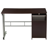 Computer Desk With Ample Storage, Chocolate, Chocolate - Contemporary ...