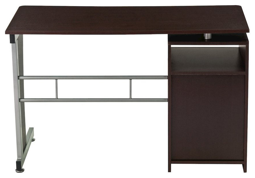Computer Desk With Ample Storage, Chocolate, Chocolate - Contemporary ...