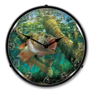 WWMS1208386 Fishing the Wood Clock - Rustic - Wall Clocks - by ...
