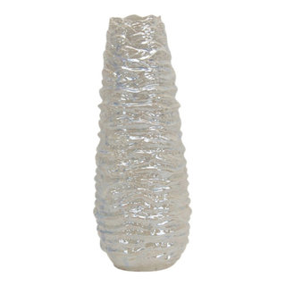 Sparkling decorative Crinkle Vase, Silver - Contemporary - Vases - by ...