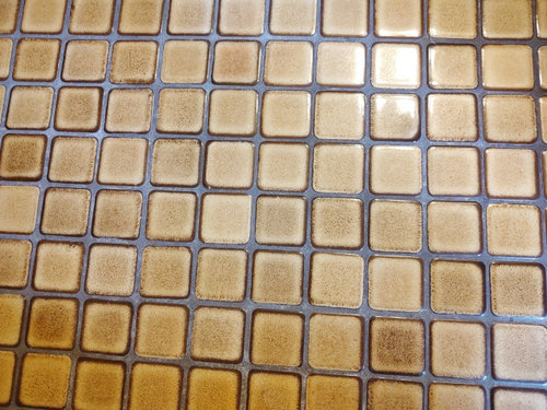 Dark brown grout that looks chalky