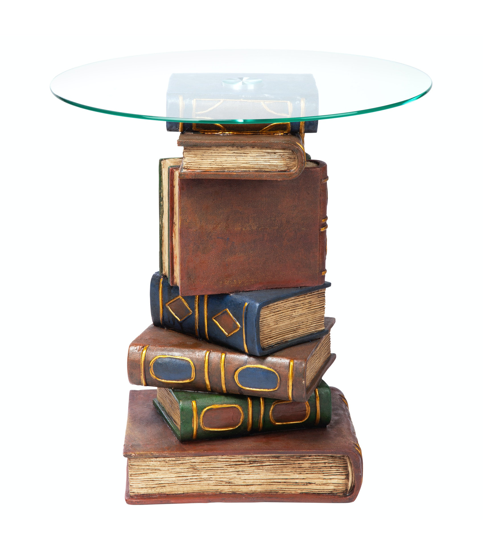Stacked Volumes Sculptural Glass-Topped Book Table - Traditional - Side ...