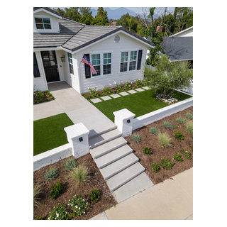 Bold Front Yard Layers with a View - Transitional - Exterior - Orange ...
