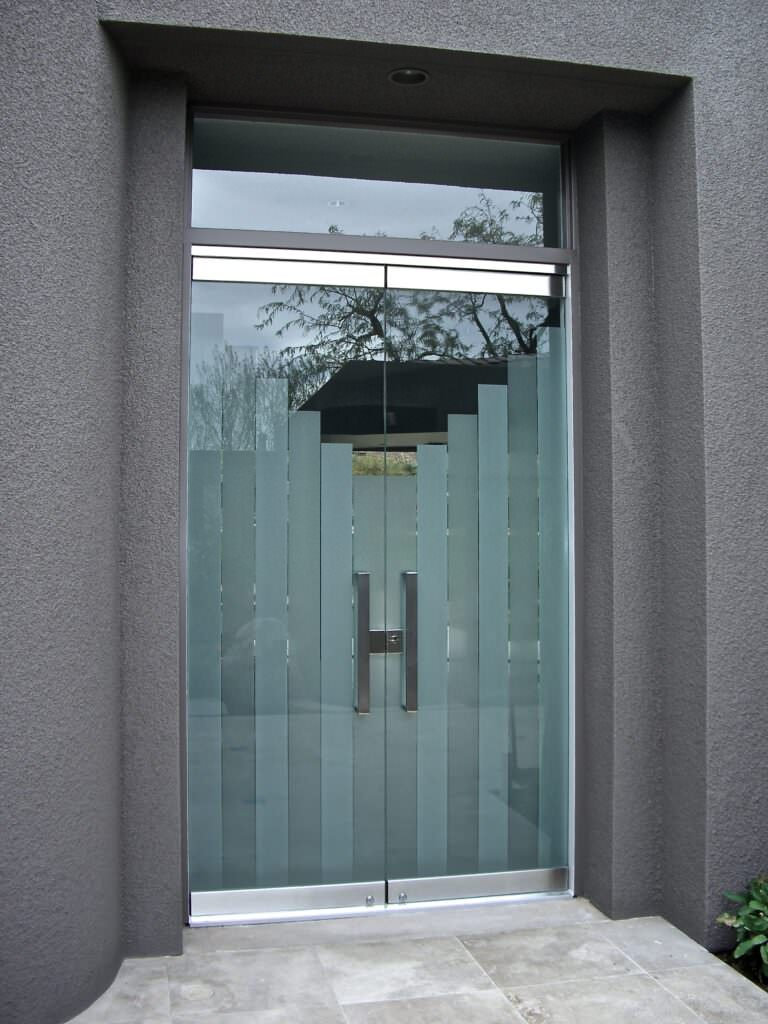 Front Doors - Towers Frosted Glass Design - 30" x 80" - CUSTOMIZE ANY ...